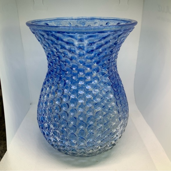 Vintage | Accents | Vintage Blue Hobnail Glass Flower Vase With ...